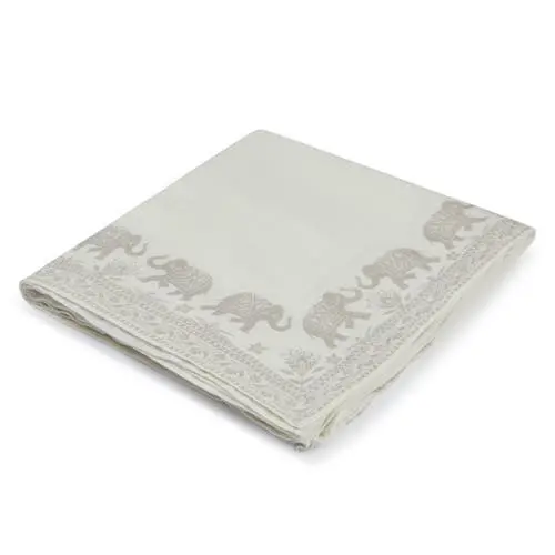 MAJKA Garden Elephant Tablecloths - Seashell Gray - 62" X 108"